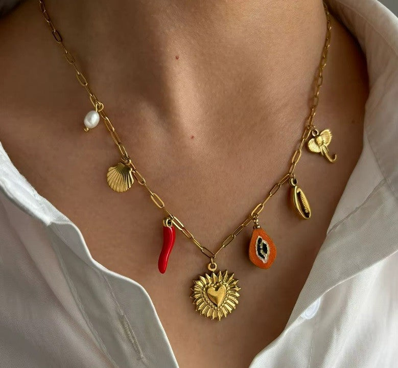 Red Pepper & Pearl Necklace – Marmalade